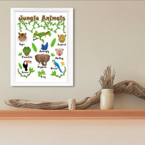 Jungle Animals Poster-printable Poster-jungle Poster-outdoor Adventure ...