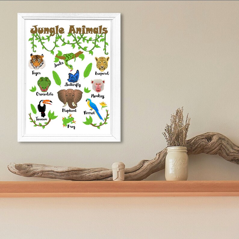 Jungle Animals Poster-printable Poster-jungle Poster-outdoor Adventure ...