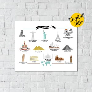 Printable World Landmarks Poster-adventure Print-monuments of the World ...