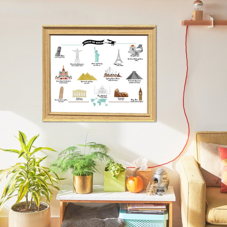 Printable World Landmarks Poster-adventure Print-monuments of - Etsy