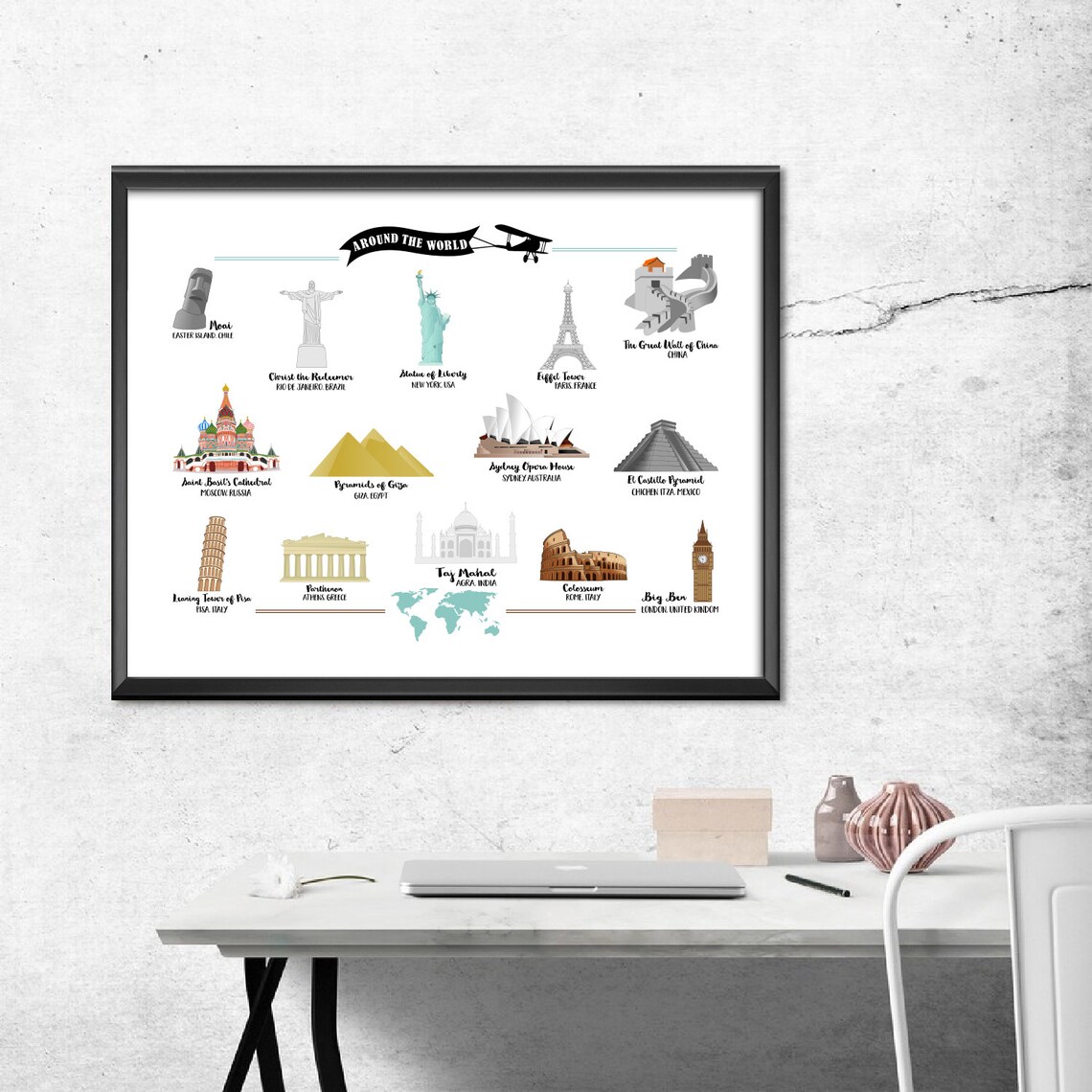 Printable World Landmarks Poster-adventure Print-monuments of - Etsy