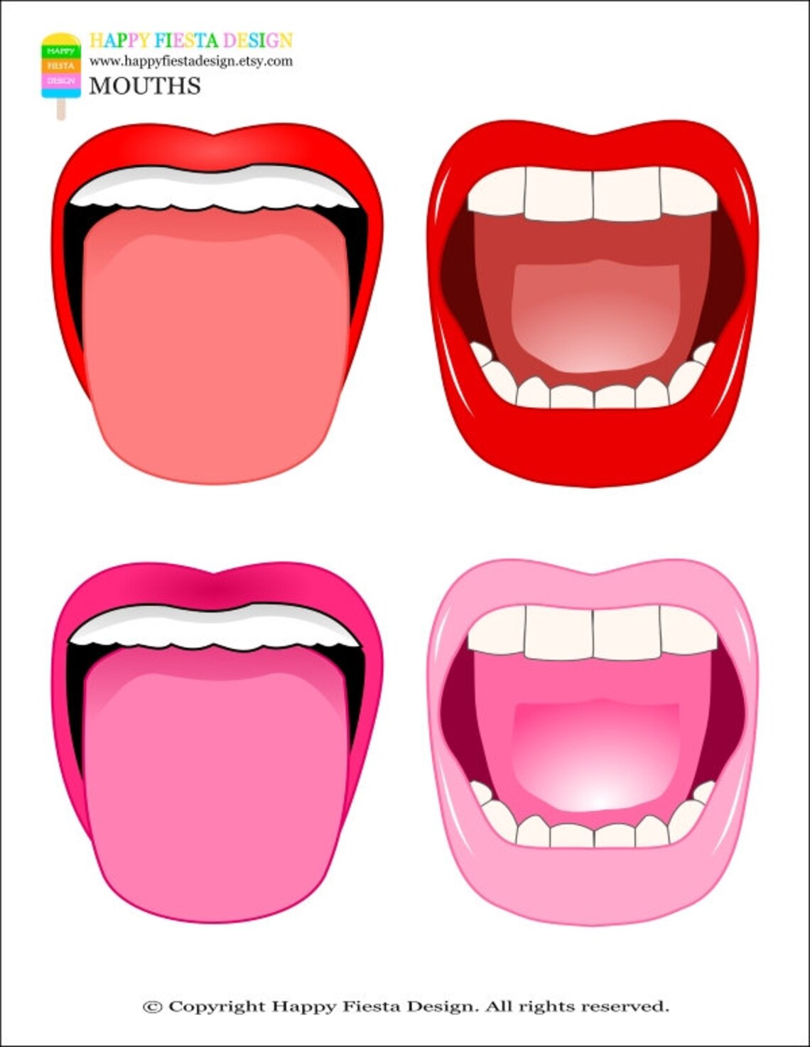 PRINTABLE Photo Booth Props-Printable Lips Props-Printable | Etsy