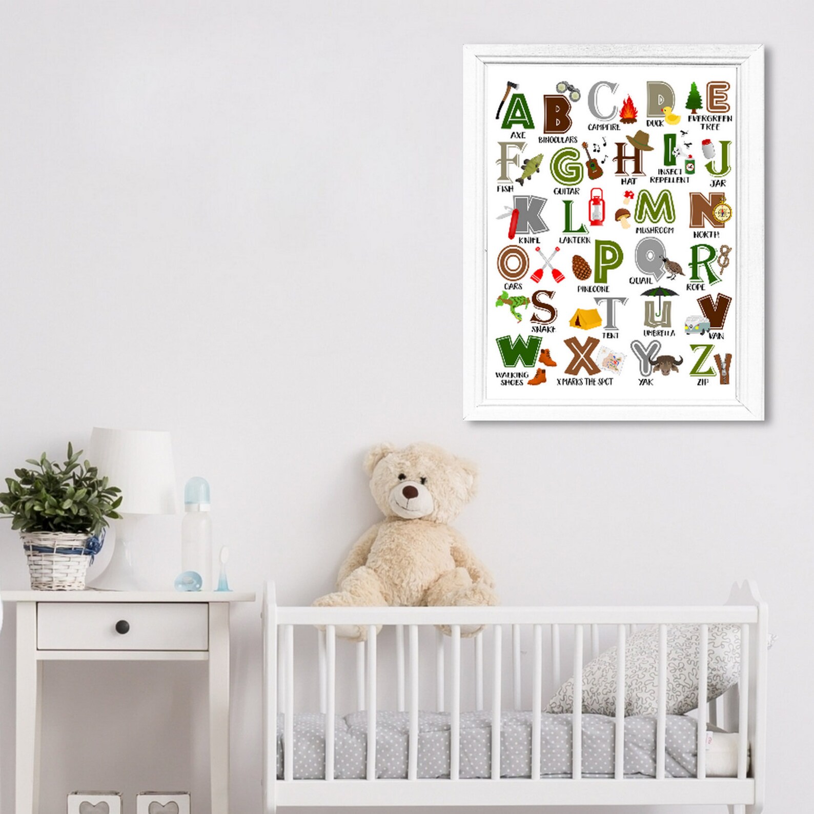 Camping Alphabet Poster-printable Alphabet-camper Alphabet Poster ...