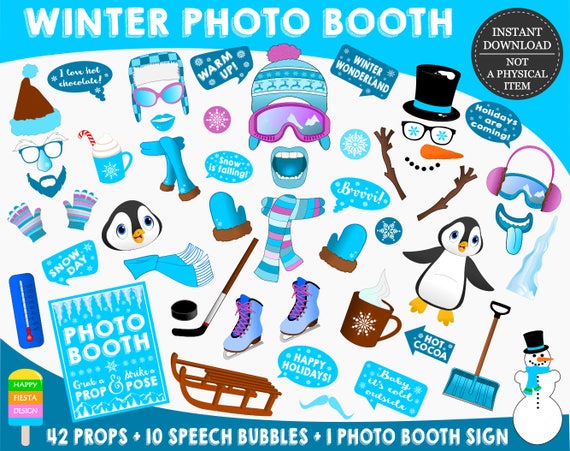 PRINTABLE Winter Photo Booth PropsWinter Photo Props-Winter | Etsy