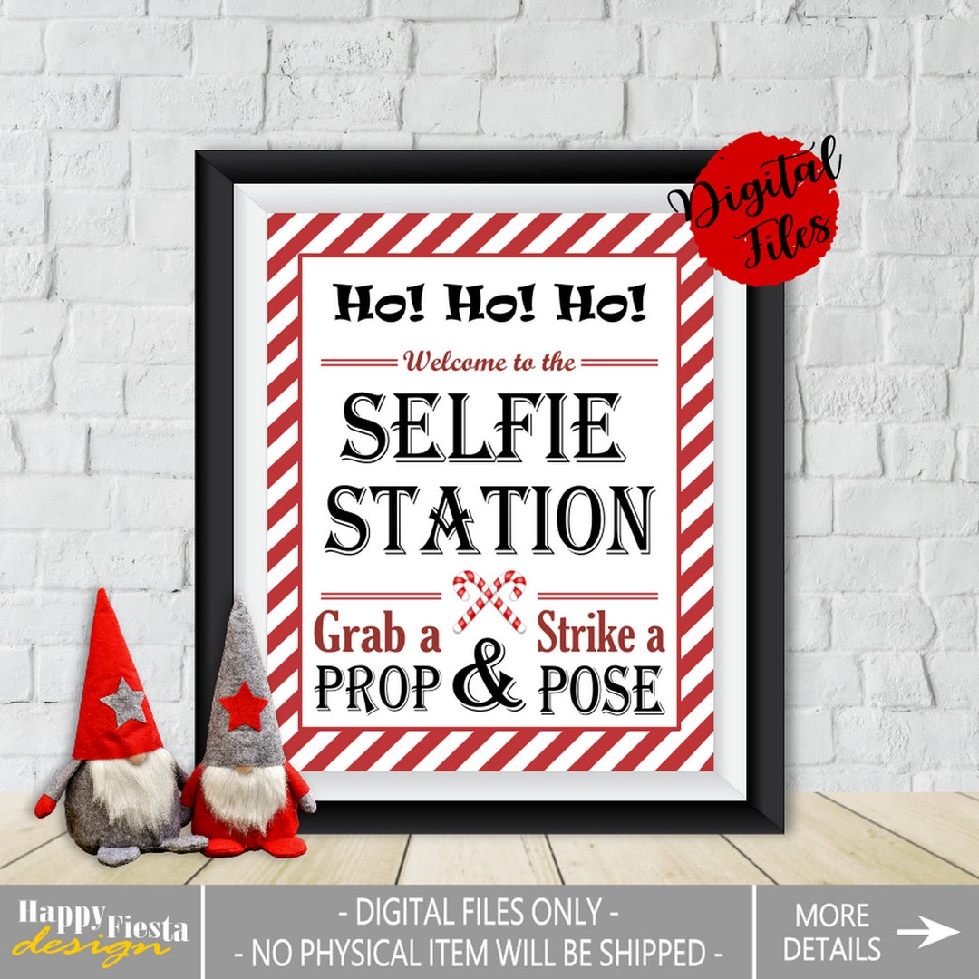 PRINTABLE Christmas Selfie Station Sign-christmas Photo Booth Sign ...