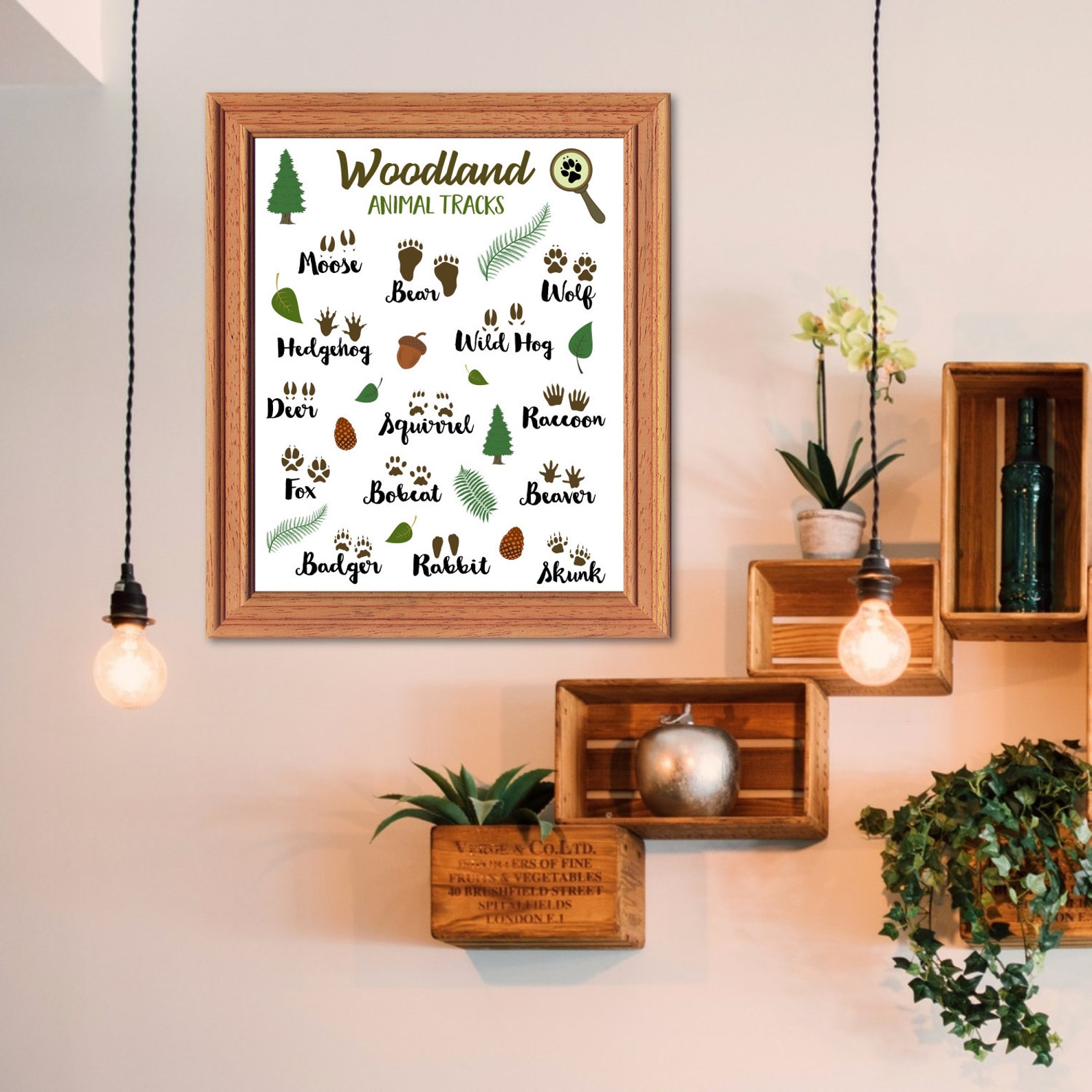 Printable Animal Tracks Poster-woodland Animals Print-outdoor - Etsy