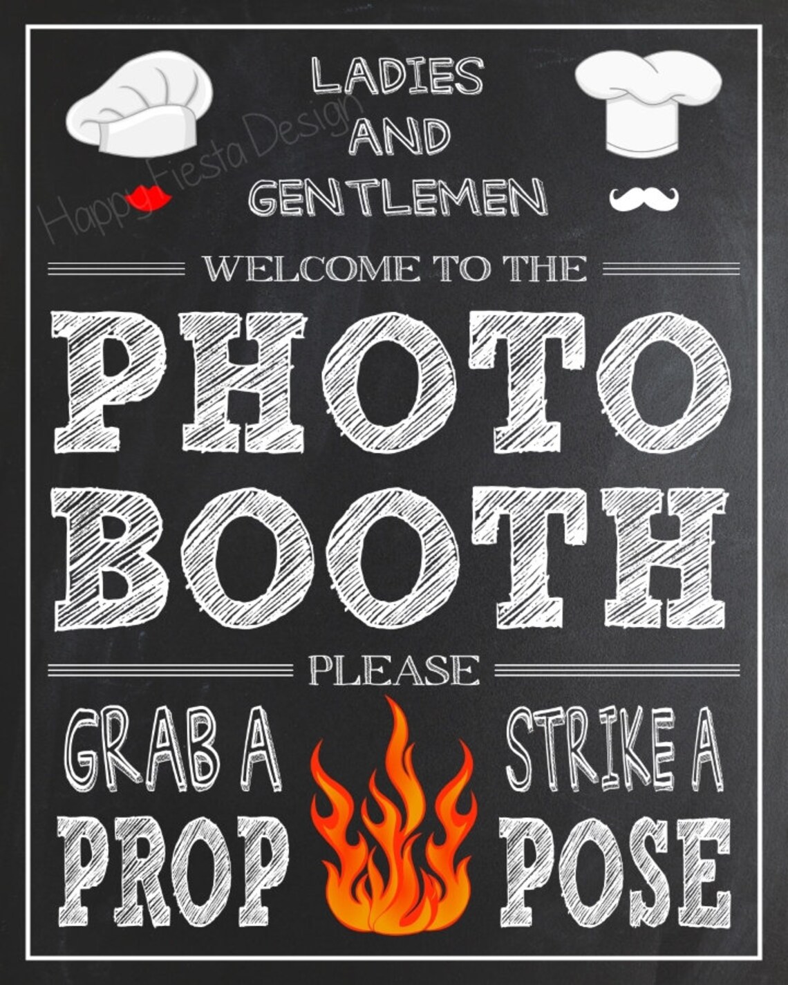 PRINTABLE Food Photo Booth Props–chef Photo Props-food Props-world's ...