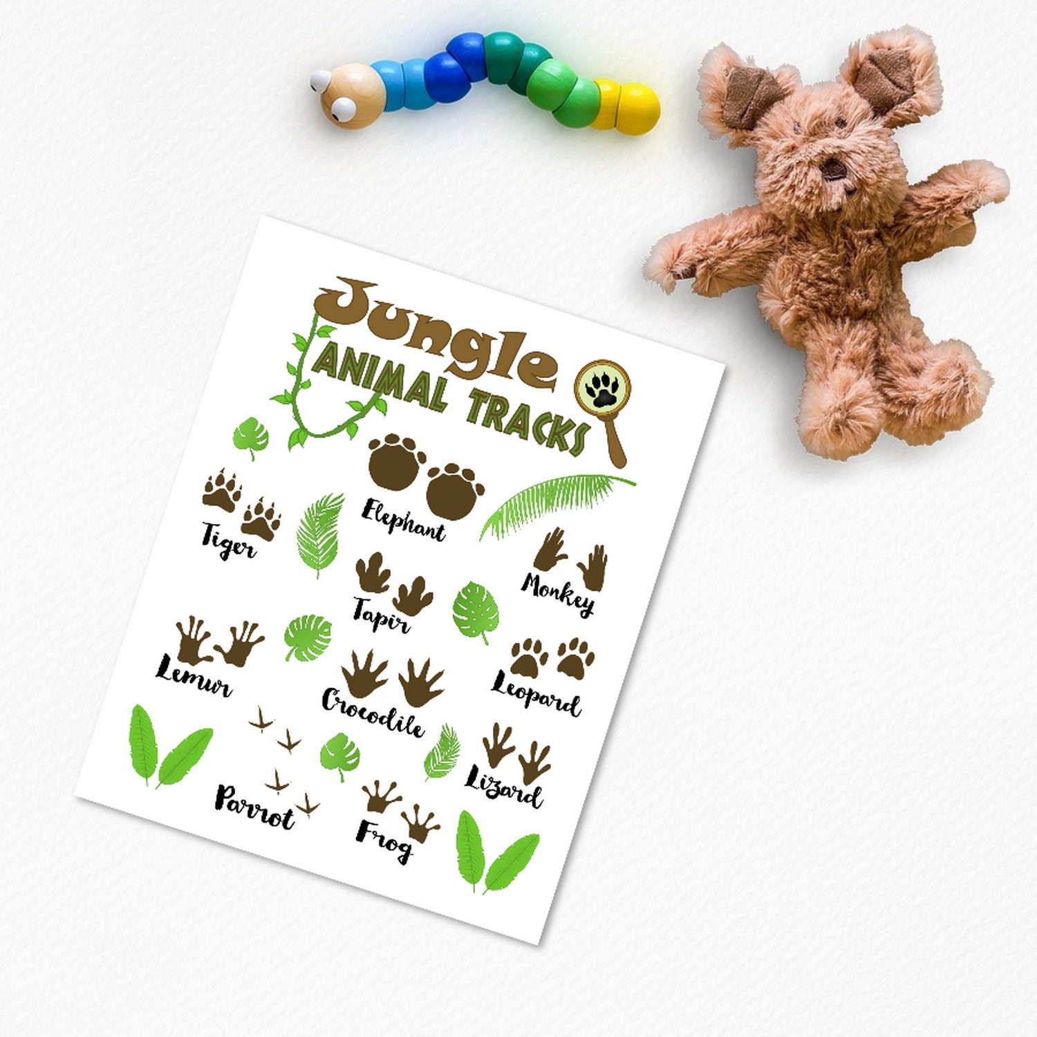 Printable Animal Tracks Print-Jungle Animals Poster-Outdoor | Etsy