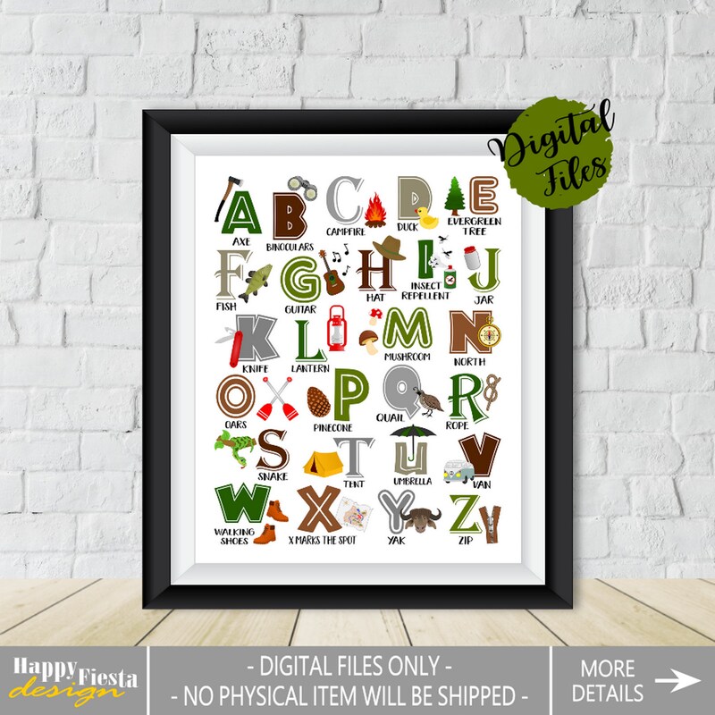 Camping Alphabet - Etsy