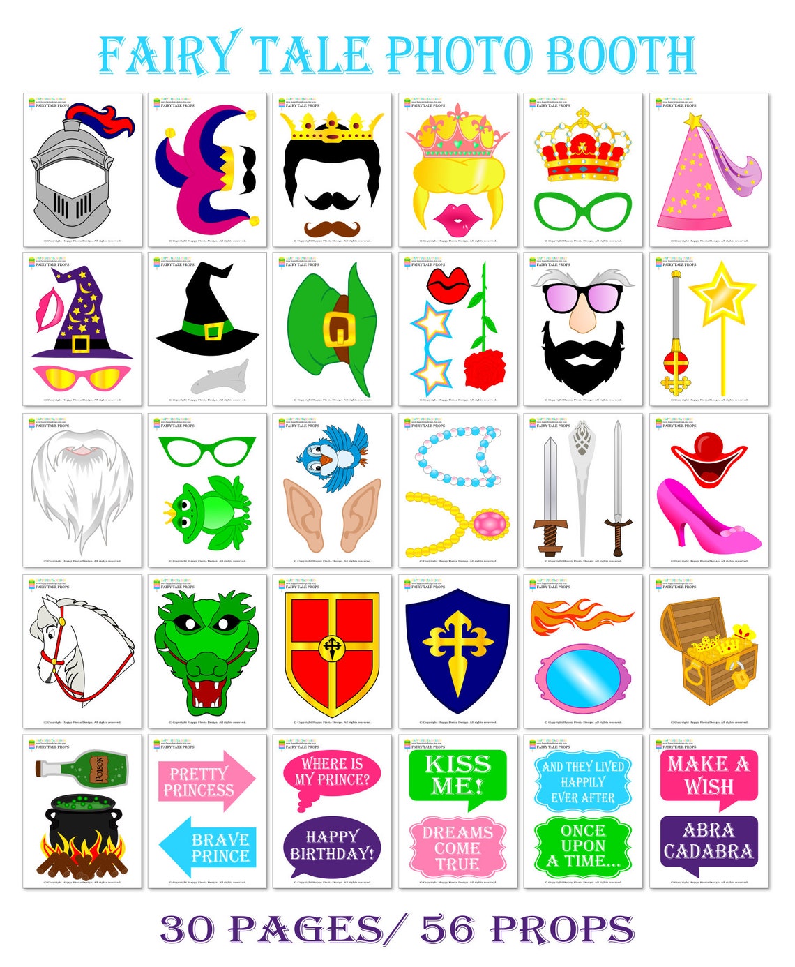 PRINTABLE Fairy Tale Photo Booth Props–fairy Tale Photo Props-printable ...