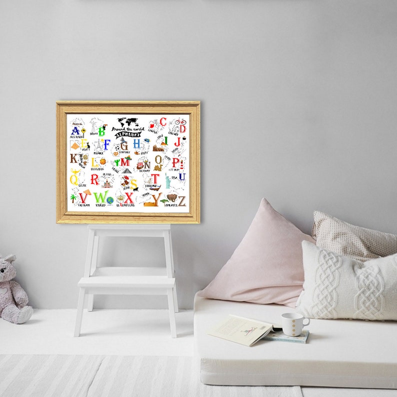 World Alphabet Poster-PRINTABLE Alphabet-Around The World | Etsy