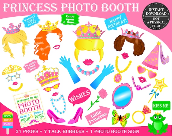 PRINTABLE Princess Photo Booth Props-Princess Party Props-Princess ...