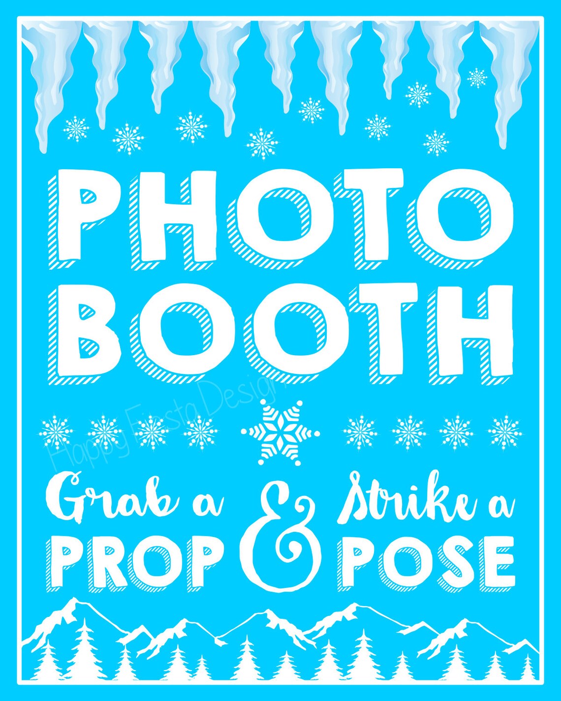 PRINTABLE Winter Photo Booth Props–winter Photo Props-winter Wonderland ...
