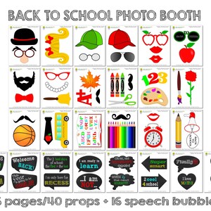 PRINTABLE Back to School Photo Booth Props-1st Day of School-school ...