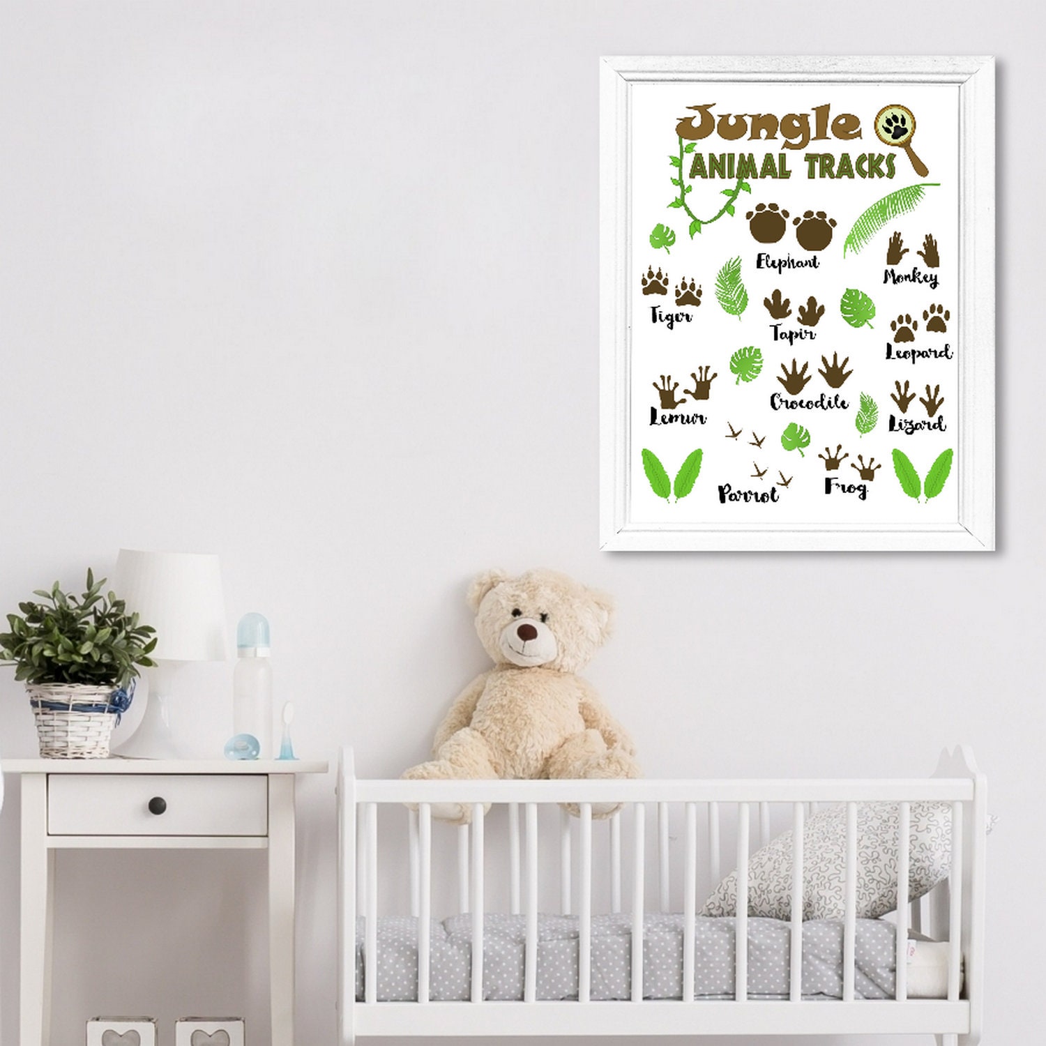 Printable Animal Tracks Print-jungle Animals Poster-outdoor Adventure ...
