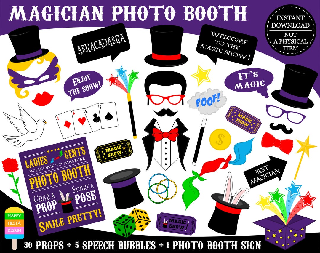 PRINTABLE Magician Photo Booth Props-wizard Photo Props-wizard Party ...