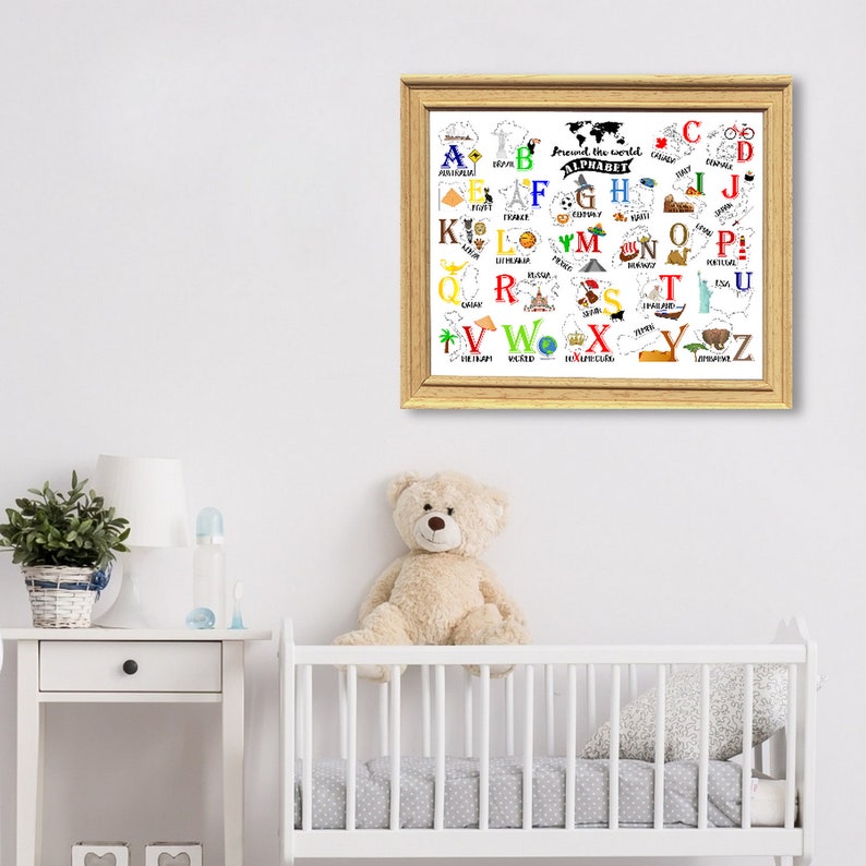 World Alphabet Poster-PRINTABLE Alphabet-Around The World | Etsy