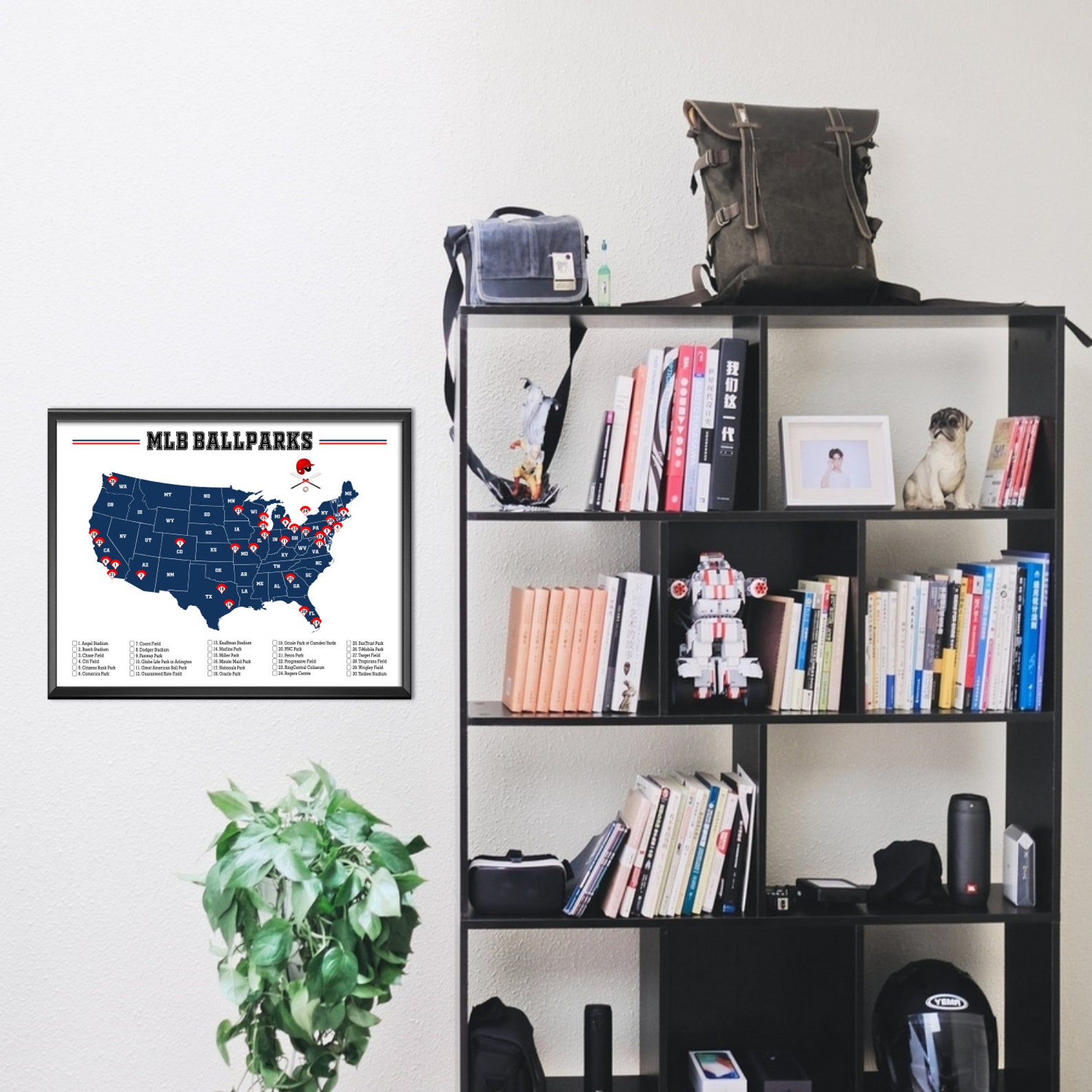 PRINTABLE MLB Ballparks Map-baseball Stadiums Map-major League Baseball ...