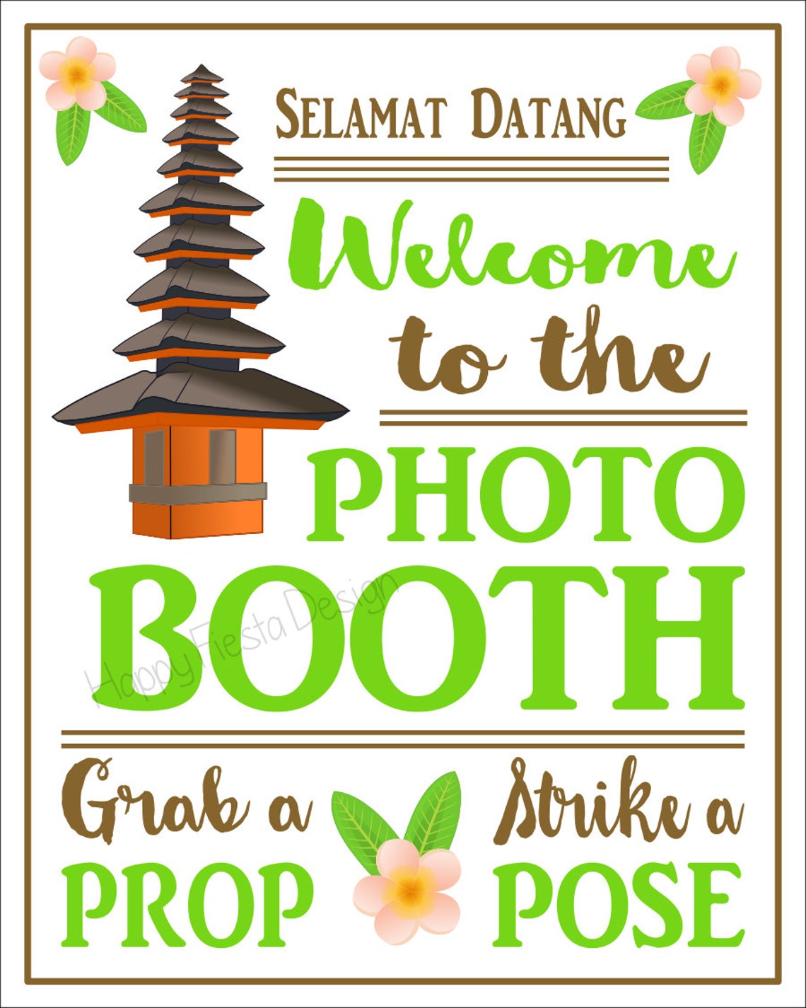 PRINTABLE Bali Photo Booth Propsindonesia Photo Props-bali - Etsy