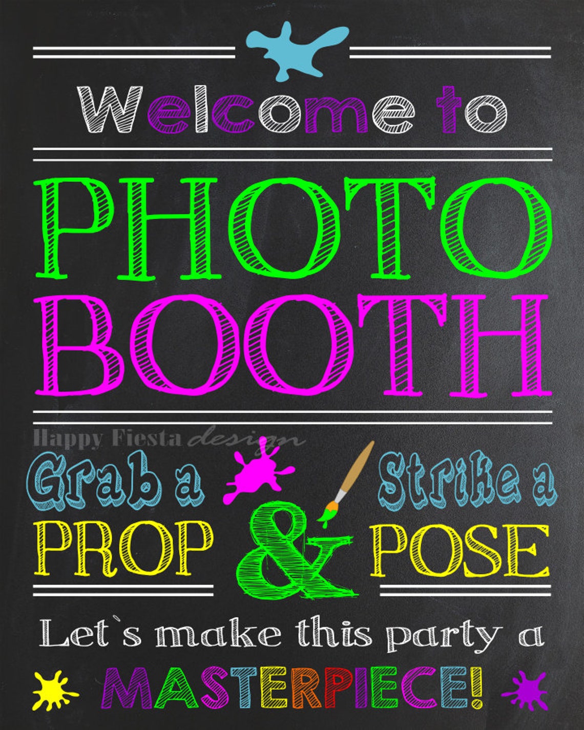 PRINTABLE Artist Photo Booth Props-art Party Props-printable - Etsy