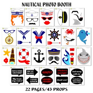 PRINTABLE Sailor Photo Booth Props–nautical Photo Props-sailor Props ...