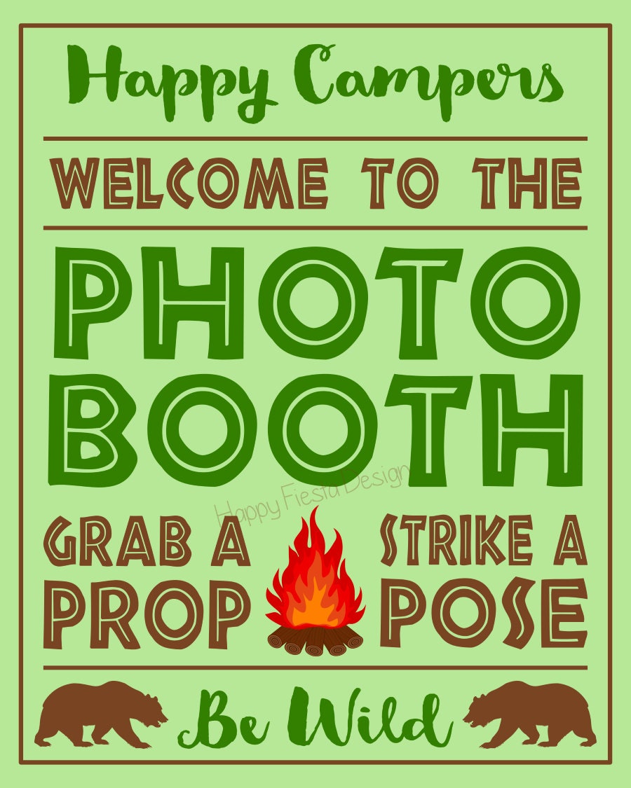 PRINTABLE Camping Photo Booth Props–camping Photo Props-camper Photo ...