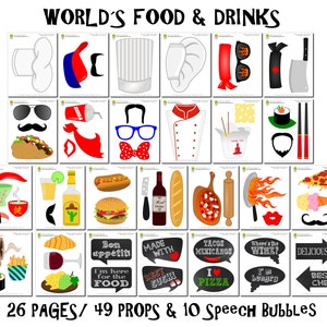 PRINTABLE Food Photo Booth Props–chef Photo Props-food Props-world's ...