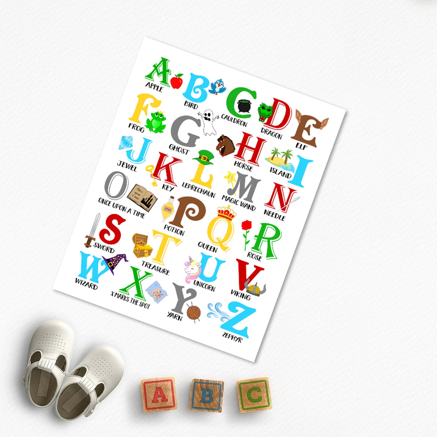 Fairy Tale Alphabet Poster-printable Alphabet-printable Fairy | Etsy