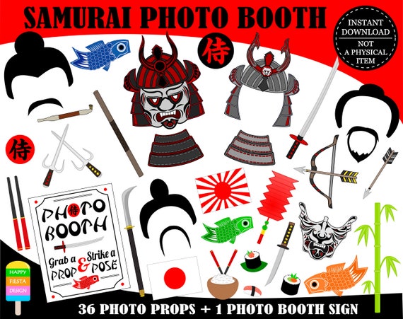 PRINTABLE Samurai Photo Booth Props-Samurai Props-Japanese Warrior ...