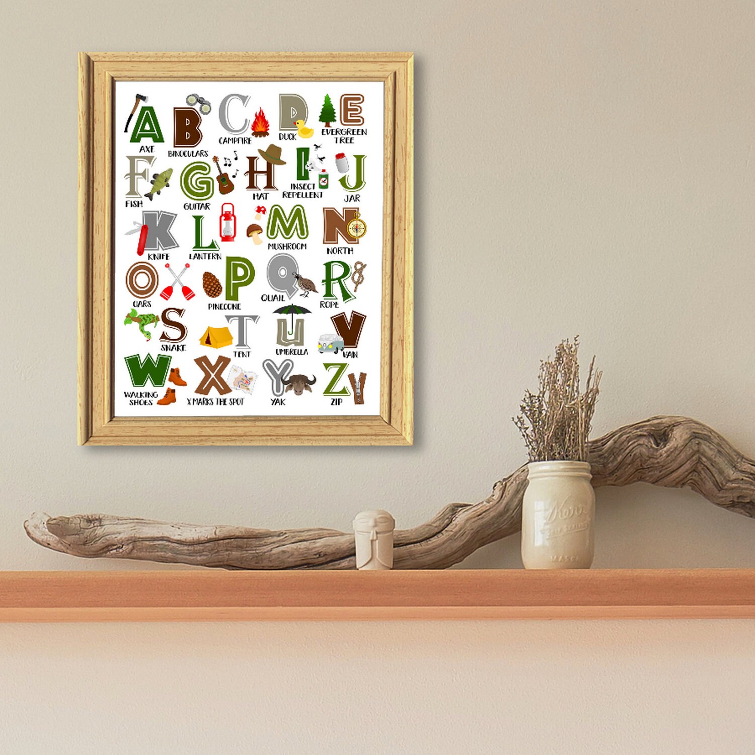 Camping Alphabet Poster-printable Alphabet-camper Alphabet | Etsy