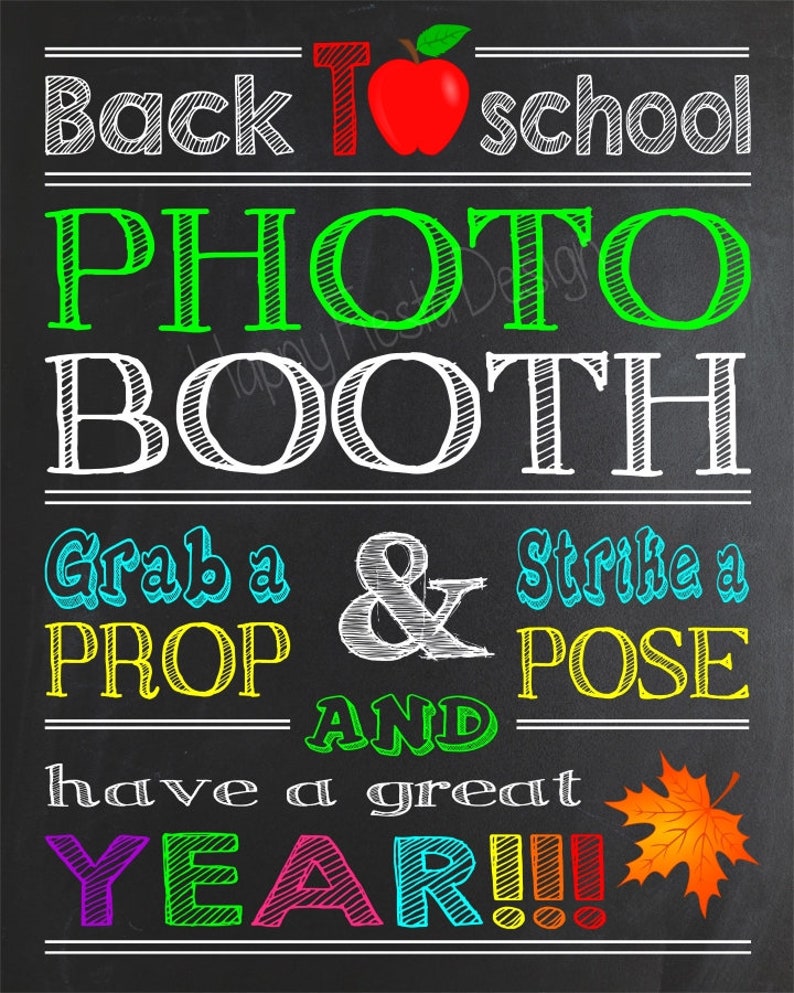 PRINTABLE Back to School Photo Booth Props-1st Day of - Etsy