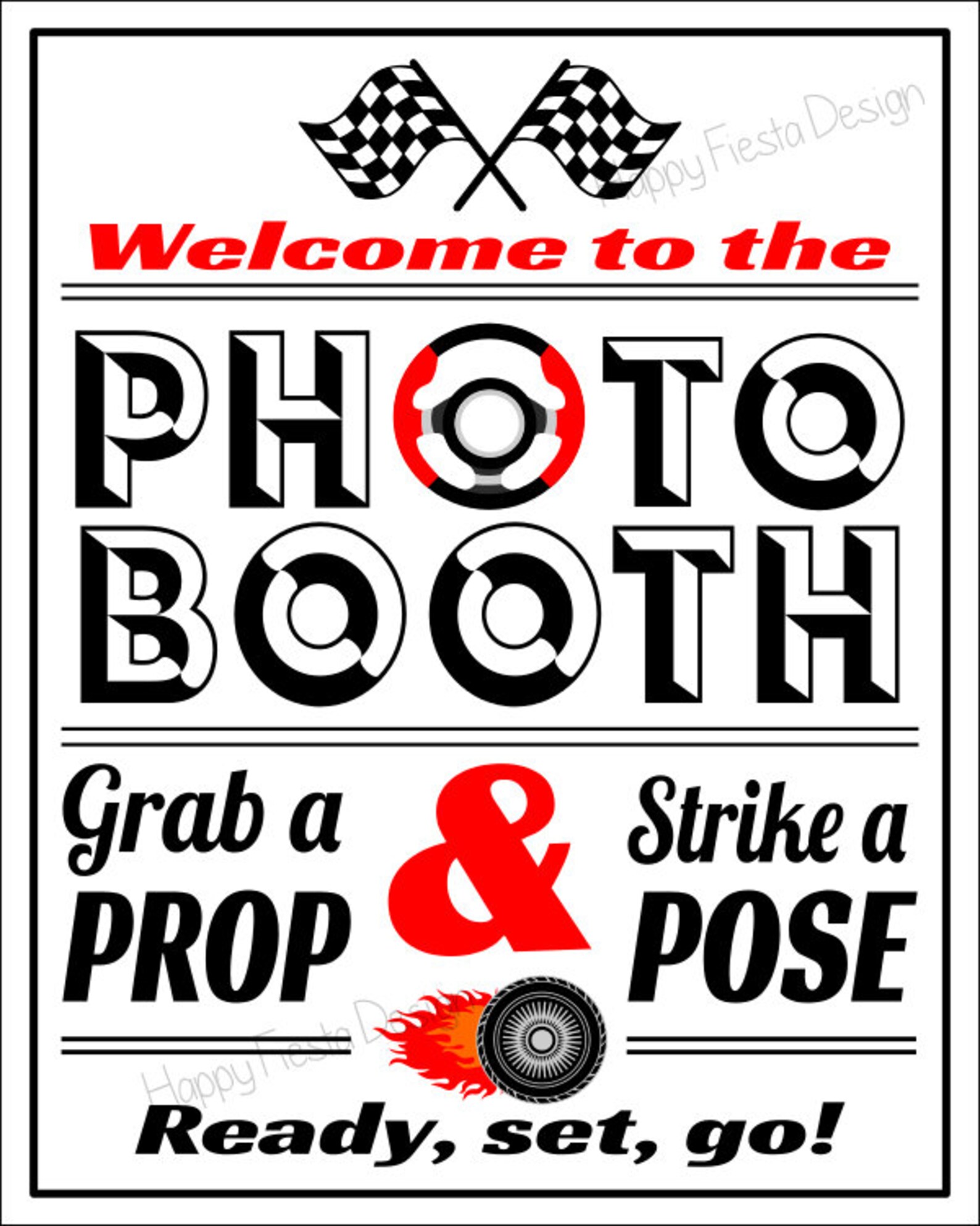 PRINTABLE Racing Photo Booth Props-printable Racer Props-racer Party ...