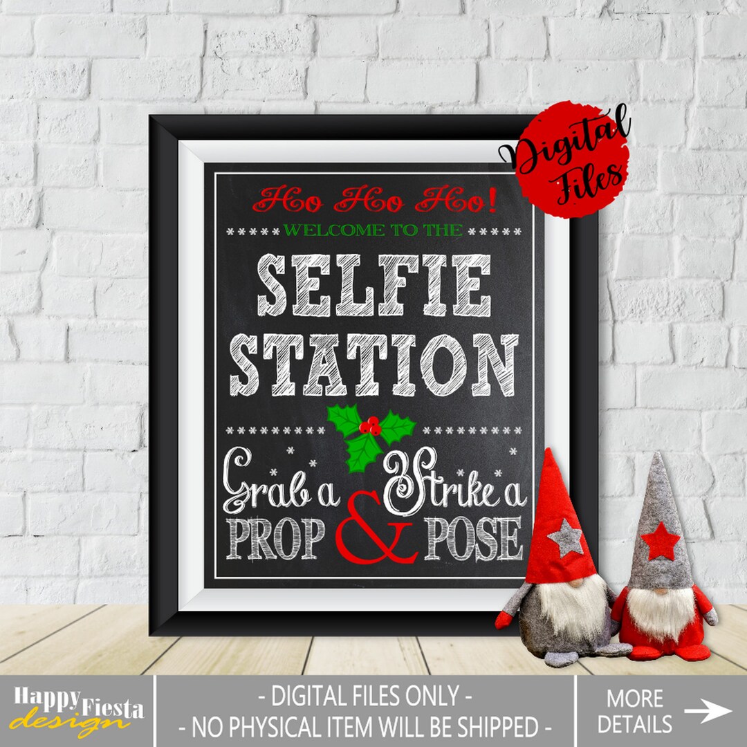 PRINTABLE Christmas Selfie Station Signchristmas Photo Booth Sign ...