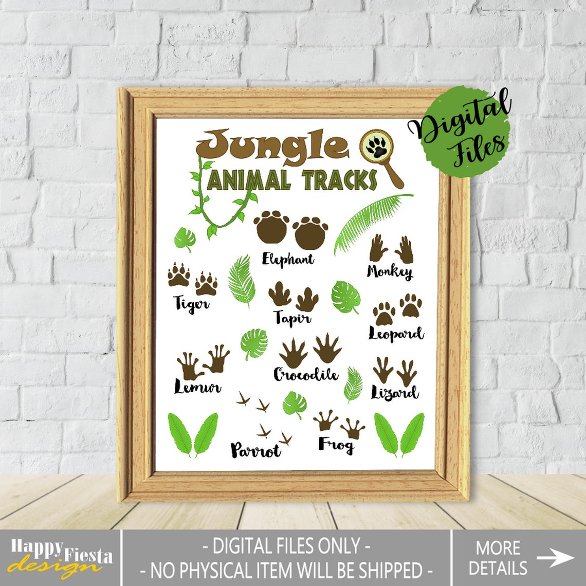 Printable Animal Tracks Print-jungle Animals Poster-outdoor - Etsy
