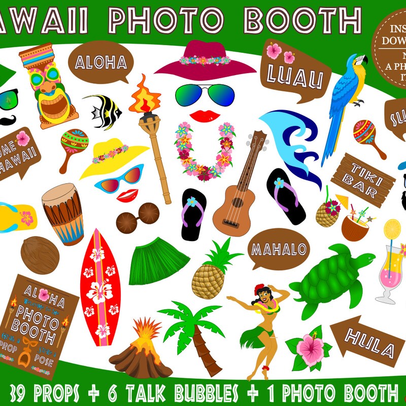 Hawaiian Photo Booth Props - Etsy