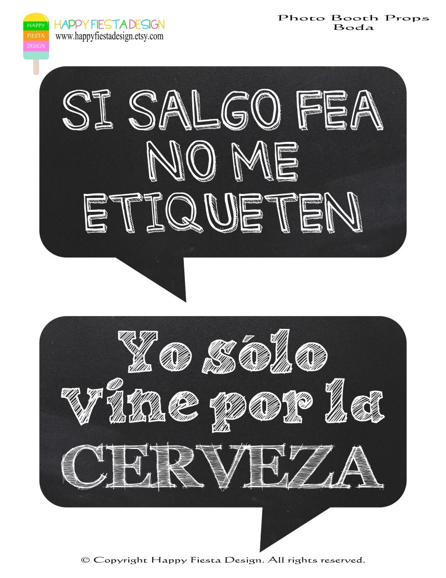 PRINTABLE Spanish Wedding Photo Booth Props-spanish Photo - Etsy Canada