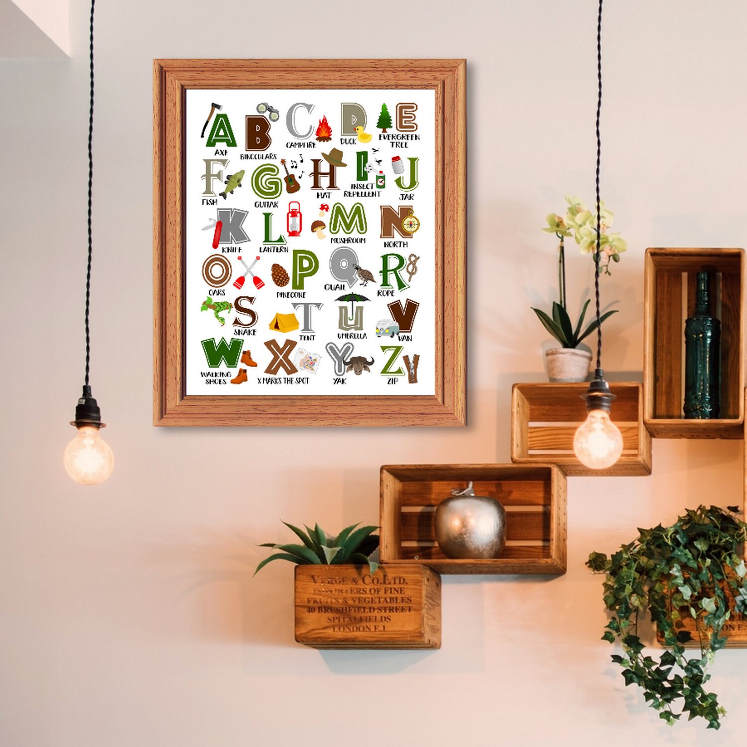 Camping Alphabet Poster-printable Alphabet-camper Alphabet | Etsy