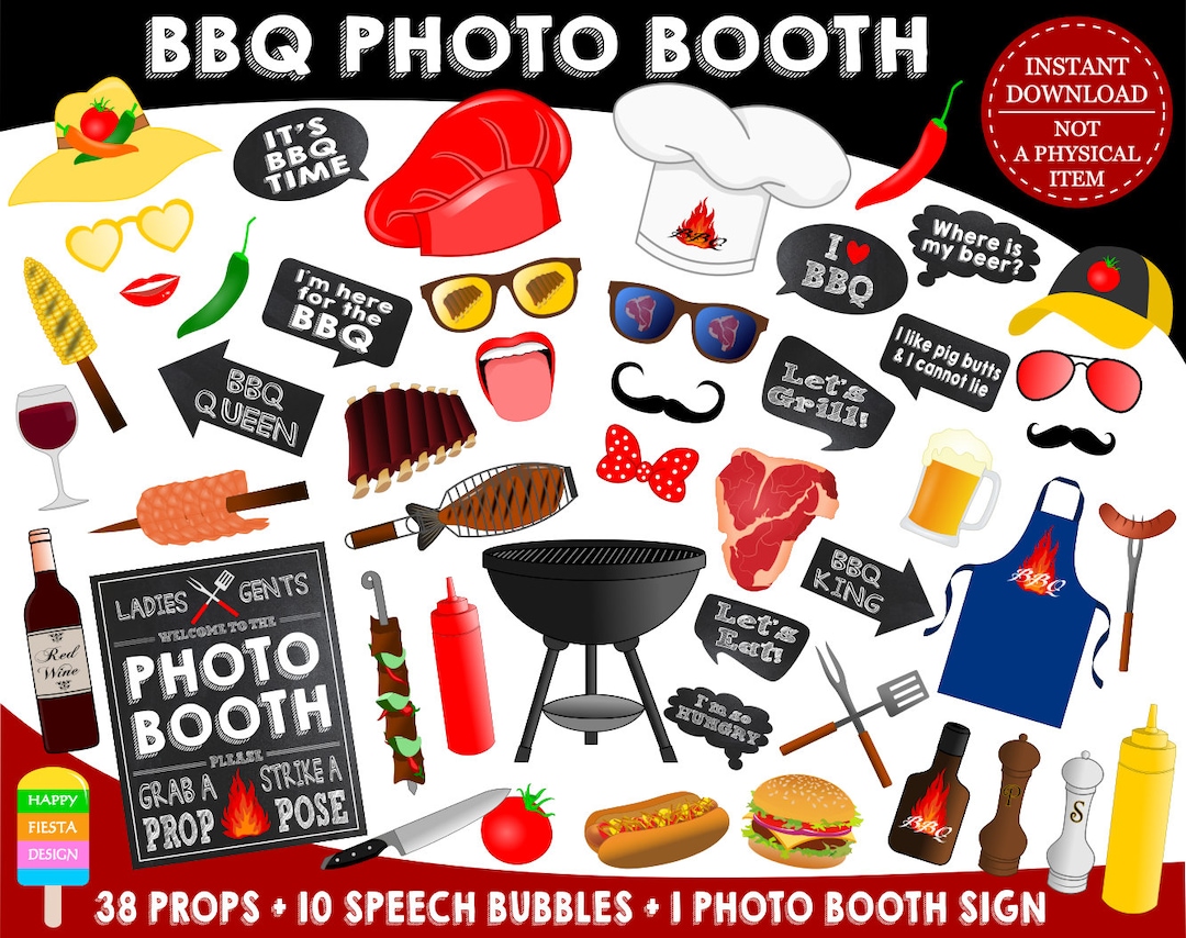 PRINTABLE BBQ Photo Booth Props-bbq Party Props-bbq Photo Props-grill ...