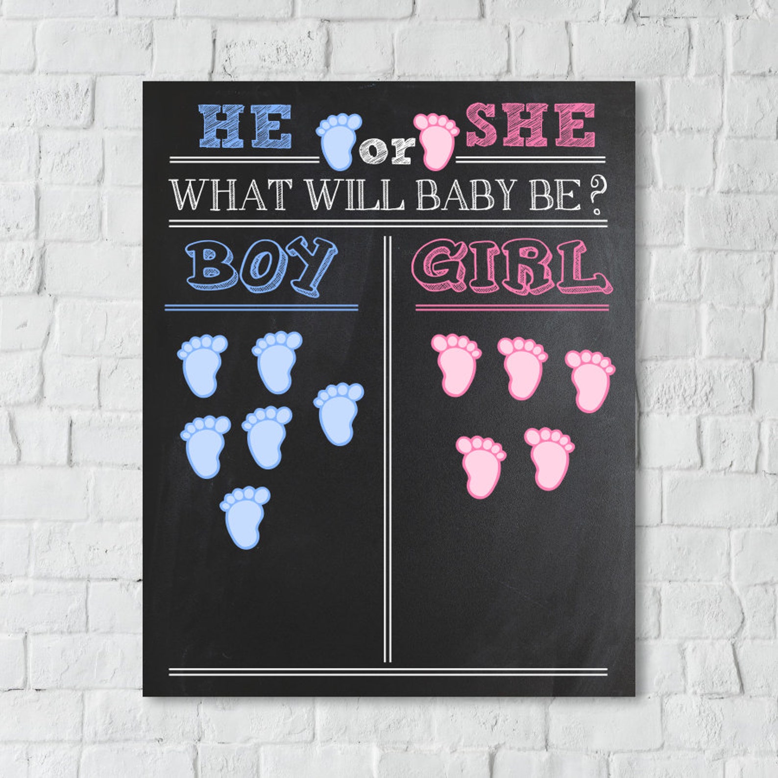 PRINTABLE Baby Gender Voting Chalkboard-baby Shower Game-baby - Etsy Canada