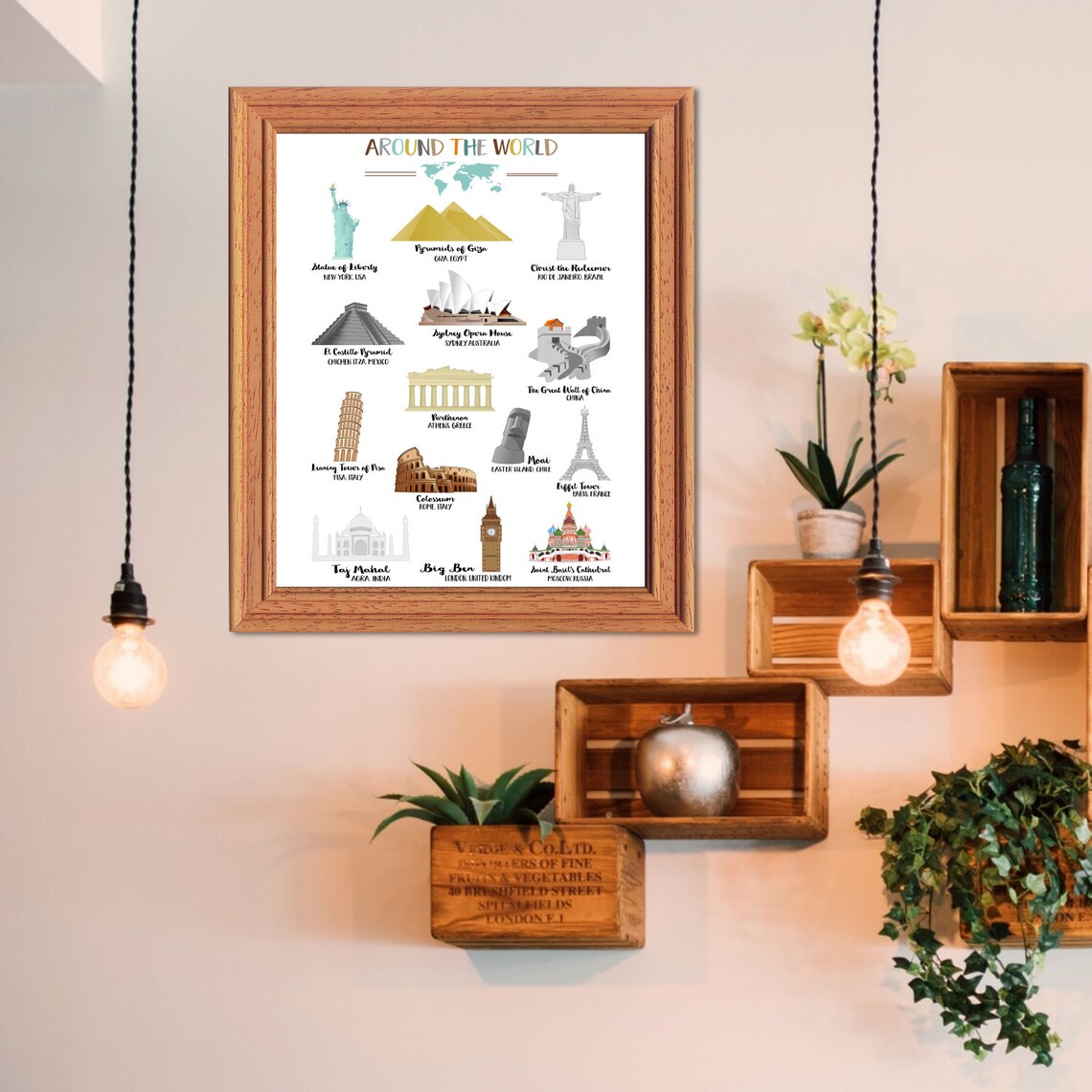 Printable World Landmarks Poster-Monuments Of The World | Etsy