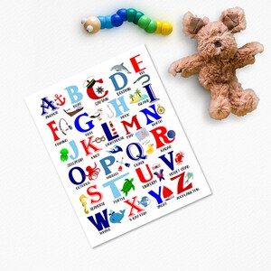 Nautical Alphabet Poster-printable Alphabet-nautical ABC Poster-sailor ...