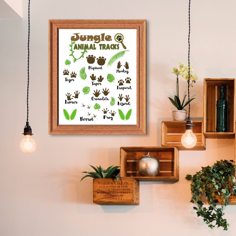 Printable Animal Tracks Print-jungle Animals Poster-outdoor - Etsy
