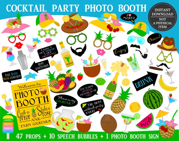 PRINTABLE Cocktail Party Photo Booth Props-Drink Props-Cocktail Props ...