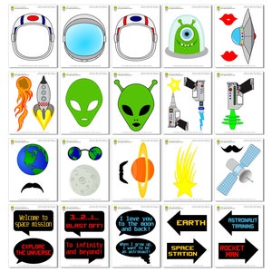 PRINTABLE Astronauts & Aliens Photo Booth Props–aliens Photo Props ...