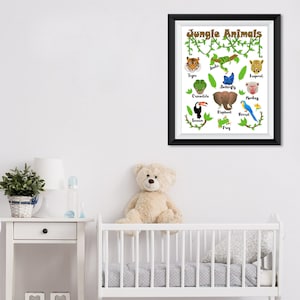 Jungle Animals Poster-printable Poster-jungle Poster-outdoor Adventure ...