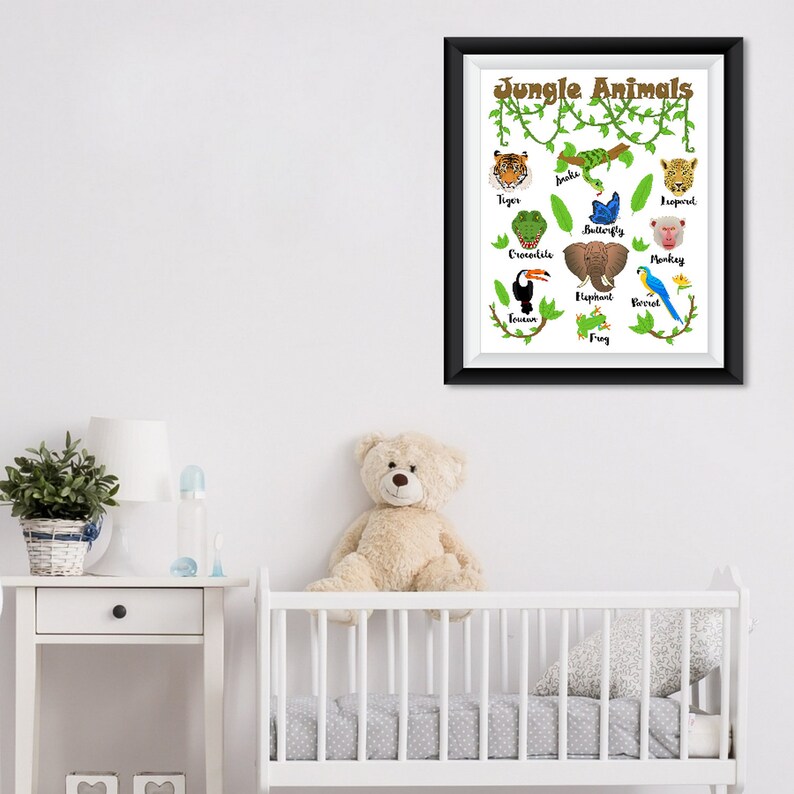 Jungle Animals Poster-printable Poster-jungle Poster-outdoor - Etsy
