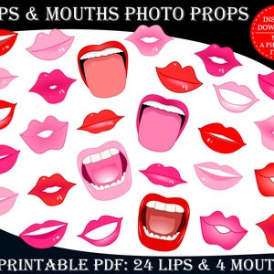 PRINTABLE Photo Booth Props-printable Lips Props-printable - Etsy