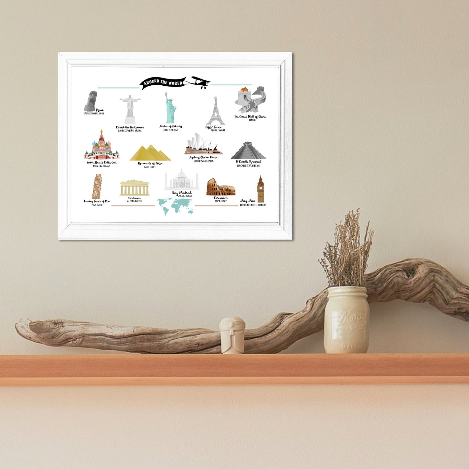 Printable World Landmarks Poster-adventure Print-monuments of - Etsy