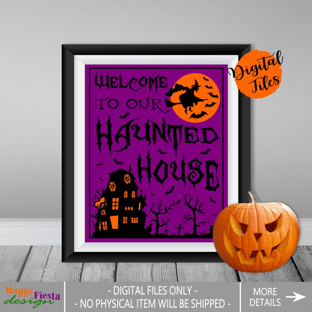 PRINTABLE Haunted House Sign-printable Halloween Sign-welcome - Etsy Canada