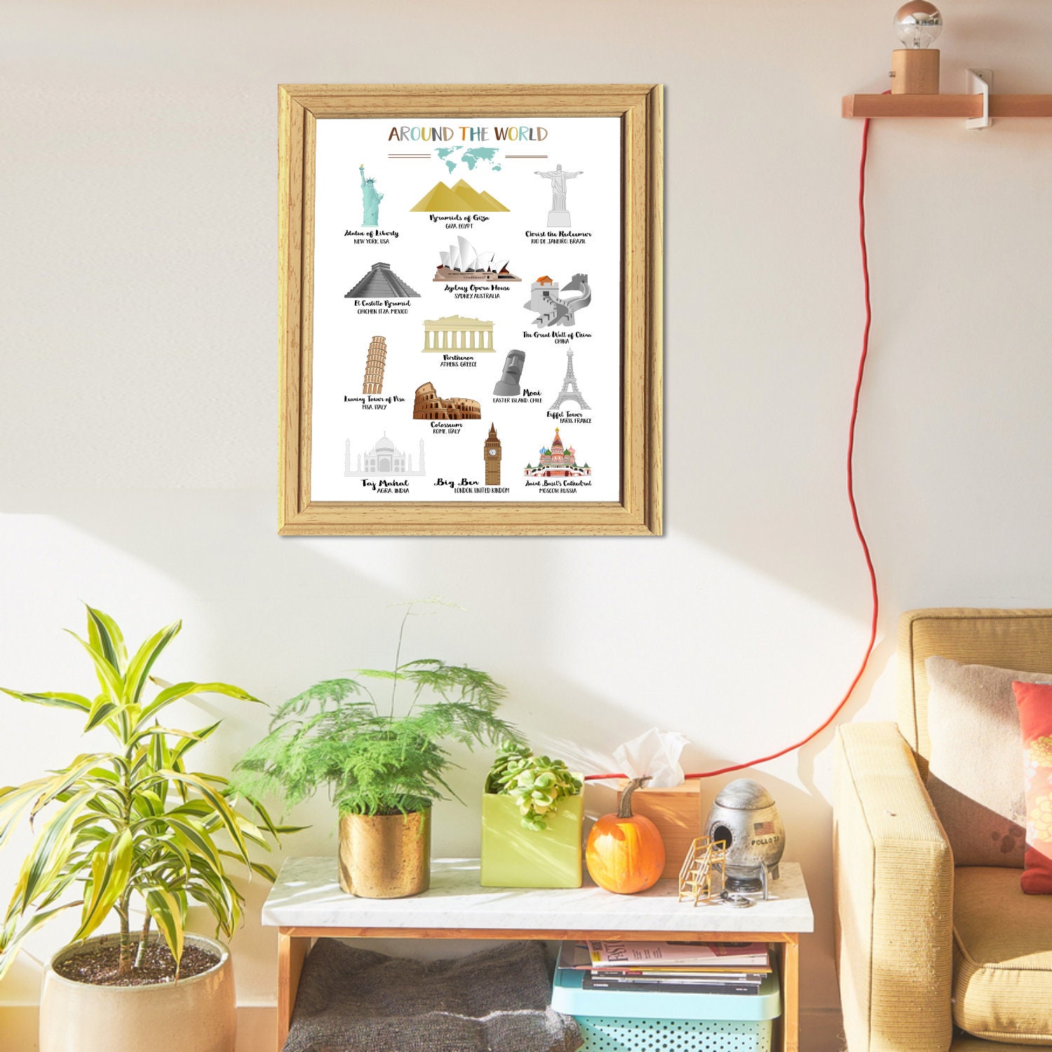 Printable World Landmarks Poster-Monuments Of The World | Etsy